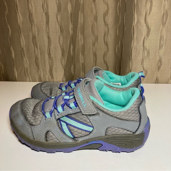 Merrell | Shoes | Merrell Outback Low Girls Hiking Shoes Gray Blue ...